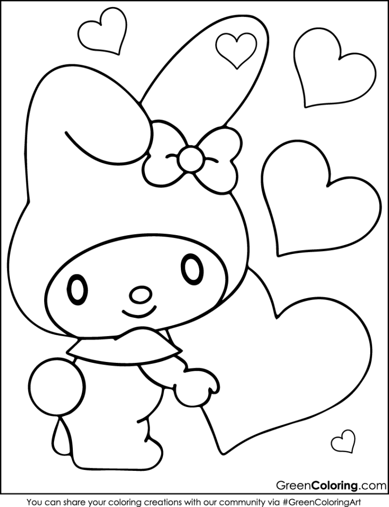 10 My Melody Coloring Pages (Download Free Printable PDF)