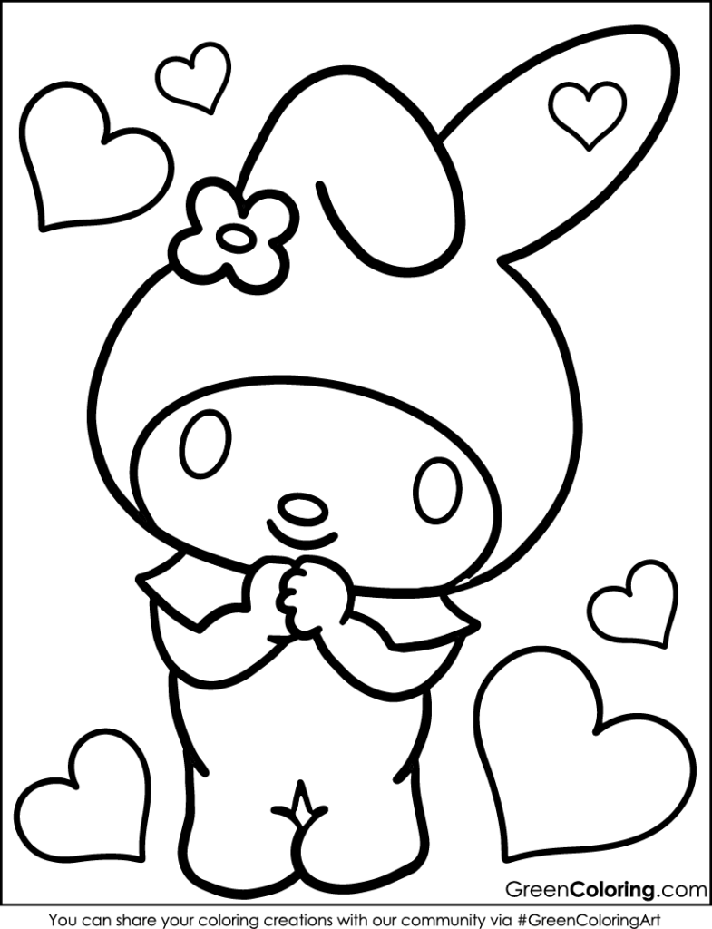 10 My Melody Coloring Pages (Download Free Printable PDF)