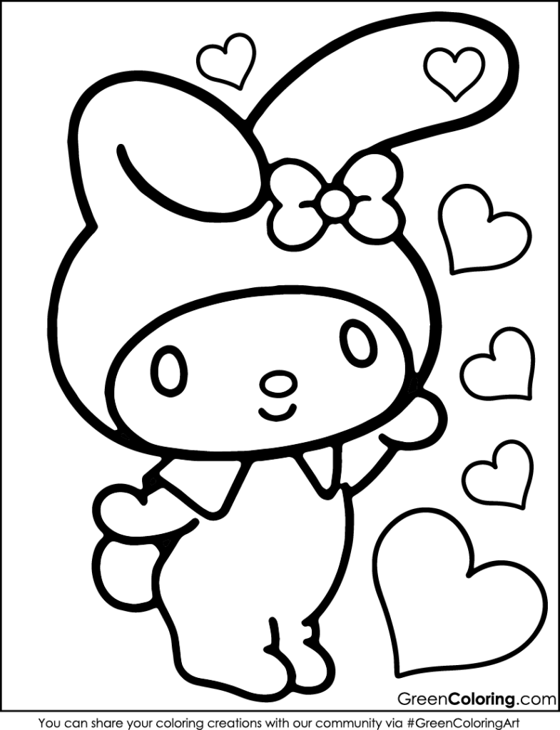 10 My Melody Coloring Pages (Download Free Printable PDF)