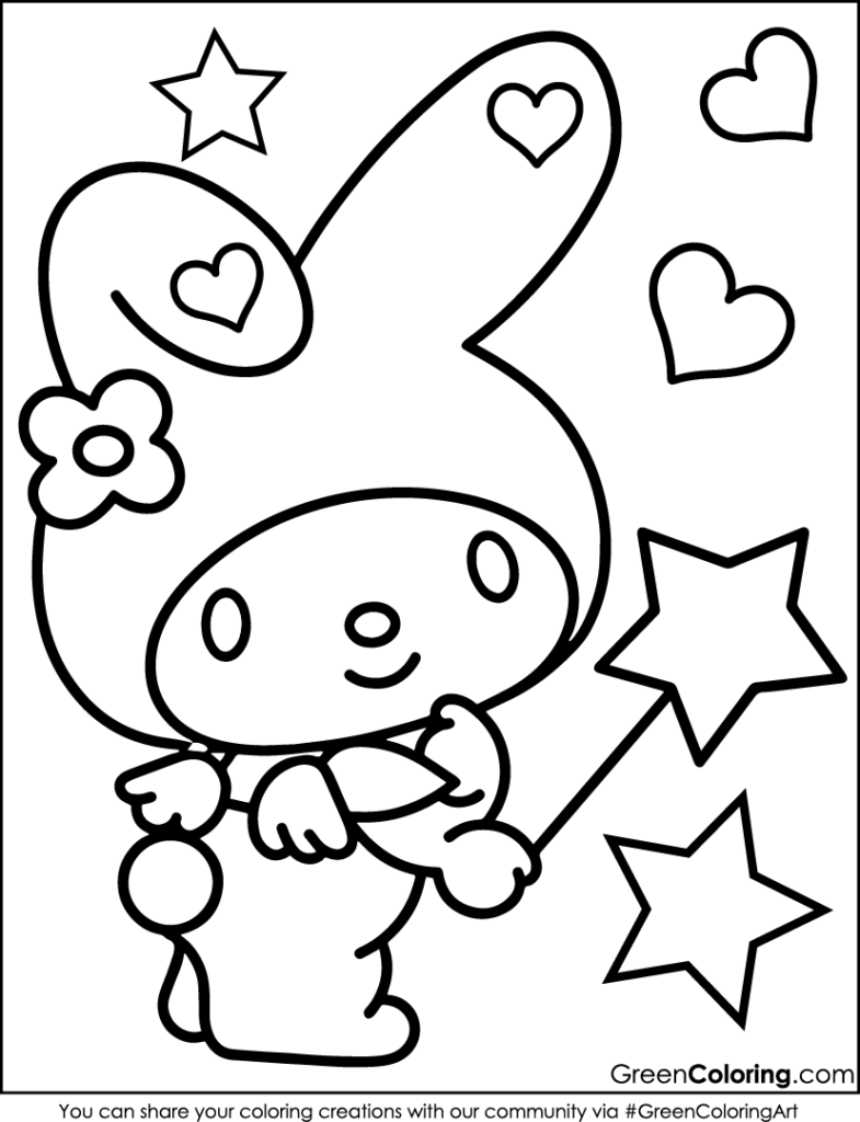 10 My Melody Coloring Pages (Download Free Printable PDF)