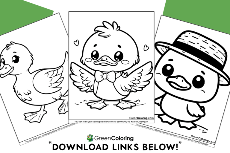 34 Duck Coloring Pages (Download Free Printable PDF)