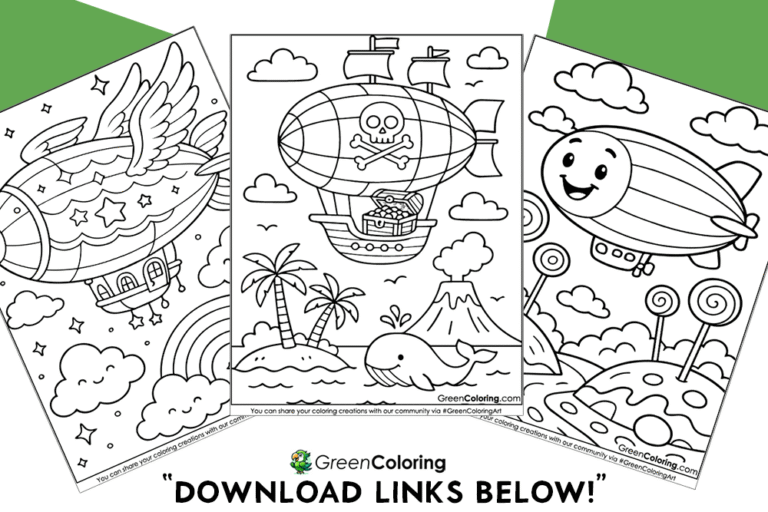 10 Blimp Coloring Pages (Download Free Printable PDF)