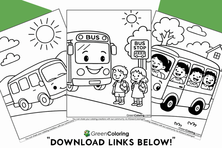 10 Bus Coloring Pages (Download Free Printable PDF)