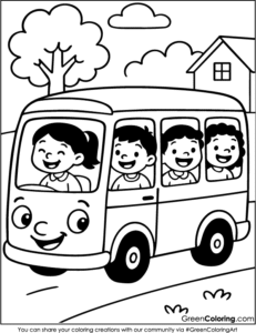 10 Bus Coloring Pages (Download Free Printable PDF)